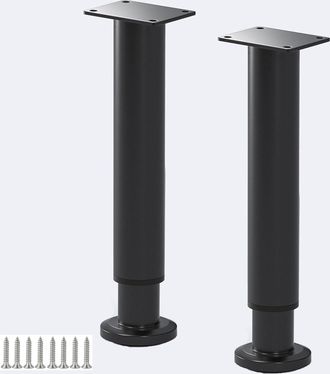 Generic Verstellbare M&ouml;belf&uuml;&szlig;e, 2er-Set Metallf&uuml;&szlig;e F&uuml;r Kommoden, Schreibtische Und Regale - Robuste Ersatzf&uuml;&szlig;e Mit Rutschfester Unterseite(Schwarz,55-90cm)