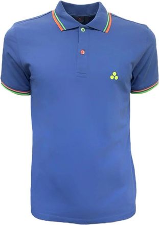 Peuterey Blaues Poloshirt Stilvolles Design - - Tops - Herren - Blau - S