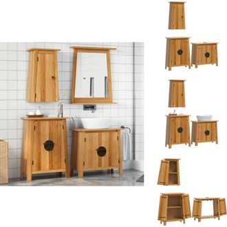 vidaXL 3-tlg. Badm&ouml;bel-Set Massivholz Kiefer - Badm&ouml;bel - Badschr&auml;nke - Kiefernholzm&ouml;bel - Vintage Badezimmer - Badezimmer Einrichtung