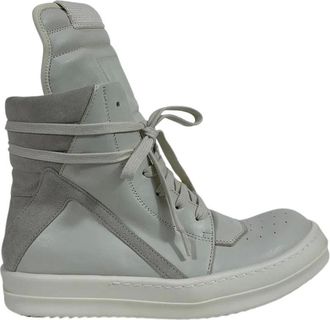 Rick Owens Femme, Chaussures, Gris, Taille: 36 EU Geobasket Leather Chaussures