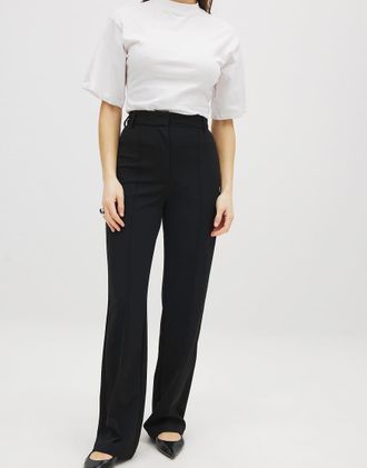 NA-KD Pantalon large &agrave; taille haute - Noir
