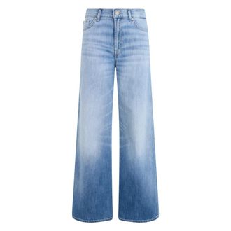 7 For All Mankind Wide Leg Denim Hosen - - Jeans - Damen - Blau - W28