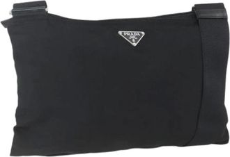 Prada unisex, Pre-owned, Noir, Taille: ONE Size Sac messager plat Pre-owned