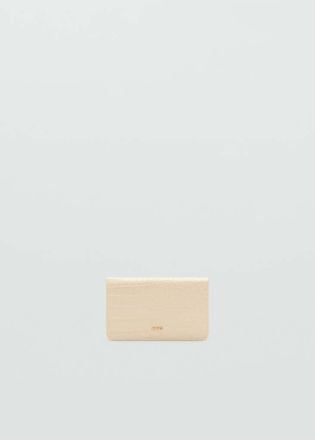 Mango Portefeuille moyen effet croco &eacute;cru - Femme - Taille unique - MANGO