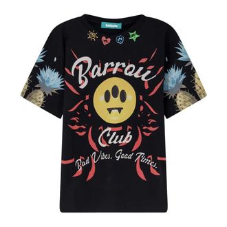 Barrow Bedrucktes T-Shirt mit Rundhalsausschnitt - - Tops - Herren - Schwarzk - S
