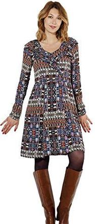 Coline Robe Courte imprim&eacute; Ethnique - Couleur : Denim - Taille : XL