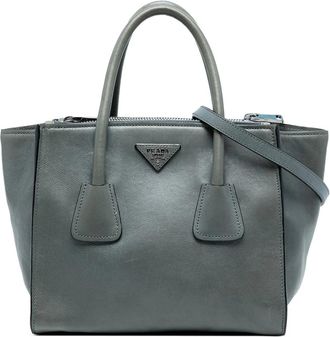 Prada Hobo Bags - Small Glace Calf Twin Pocket Satchel - Gr. unisize - in Grau - f&uuml;r Damen