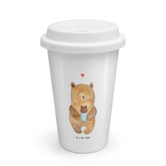 Mr. & Mrs. Panda To Go Becher B&auml;r Baby - Geschenk, Kaffee Thermobecher, Coffee to go Becher, Teddyb&auml;r, Taufe, Enkel, Teddy, Geburt, Becher to go