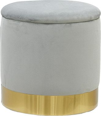 Aubry Gaspard Aubry Gaspard - Pouf coffre en velours et métal