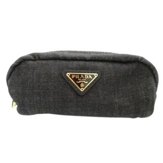 Prada Sac Vintage en Denim Pre-owned - Femme - Pre-owned - Gris - Taille: ONE Size