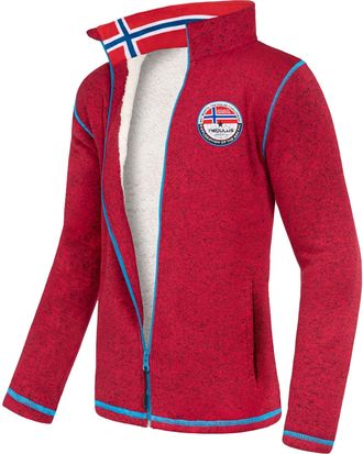 Nebulus Herren Fleecejacke FALLOU, warme Fleece Jacke, mit langem Full-Zip Rei&szlig;verschluss, rot - S