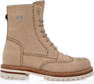 Philipp Plein Homme, Chaussures, Beige, Taille: 42 EU Bottes Mi-haut Plates Hexagon