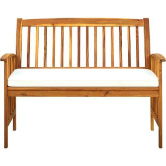 vidaXL Banc de jardin avec coussins 119 cm Bois solide dacacia