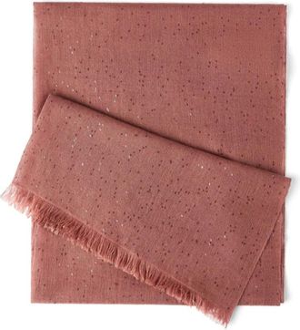 Brunello Cucinelli Femme, Accessoires, Orange, Taille: ONE Size Cashmere and Silk Scarf