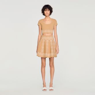 Sandro Pull &agrave; broderie contrast&eacute;e