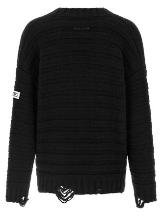 Maison Margiela Mens Black Virgin Wool Cardigan Clothing