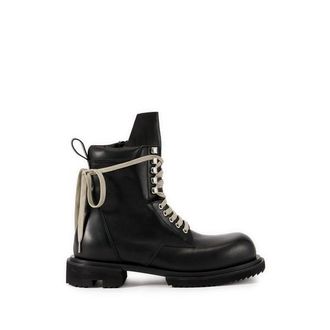 Rick Owens Boots crant&eacute;es en cuir