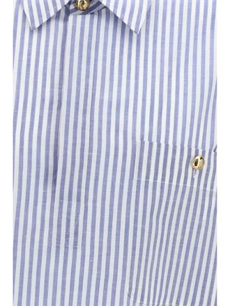 Valentino Mens Short-Sleeve Shirt White-Navy Cotton White/navy