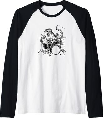 Seembo Oktopus spielt Schlagzeug Beach-Schlagzeuger Lustiger Rockmusiker Raglan