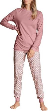 CALIDA Lovely Nights Pyjama à Poignets, avec Bords-côtes aux Manches et au Pantalon