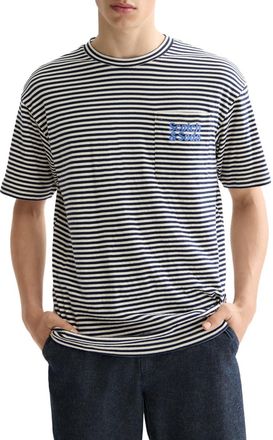 Scotch & Soda Herren Pocket T-Shirt, Combo B White/Navy 410, M