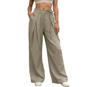 Generic Pantalon Business Femme Fluide Bleu 3 Fourr&eacute; Combipantalon Flanelle Cuire C&ocirc;tes Paperbag Girlfriend C&eacute;r&eacute;monie Soiree Salle Ras Aubergine Bande America