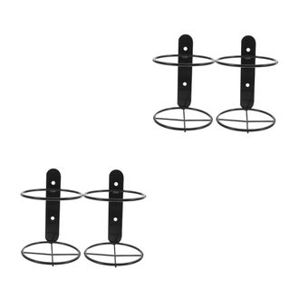 DOITOOL 4 St&uuml;ck 2 St&uuml;ck Wand Weinhalter aus Metall Einzelflaschenhalter in Schwarz Wandmontiertes Weinregal f&uuml;r K&uuml;che Bar und Wohnzimmer Langlebiges Weinaufbe