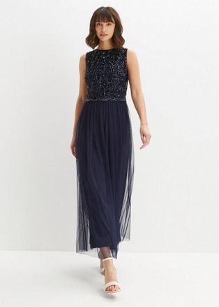 Bonprix Maxikleid ohne &Auml;rmel, ausgestellte Passform, mit Paillettenstickerei
