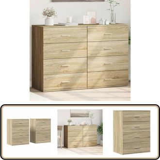 vidaXL Vidaxl - Buffets 2 pcs chêne sonoma 60x39x80 cm bois dingénierie - Buffet Moderne - Buffet Cuisine - Armoire Rangement - Meuble Salle à Manger