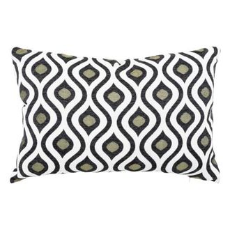 Atmosphera Atmosphera - Coussin Twisted Lime Jacquard Noir et Blanc 58x38cm