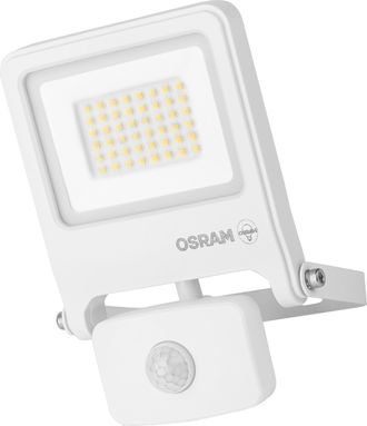 Osram ENDURA FLOOD PC 30W LED-Fluter mit Sensor, 3000K warmwei&szlig;, 3000 Lumen, IP44 wei&szlig;es Flutlicht IR-Sensor, Lux-Einstellung 2-1000