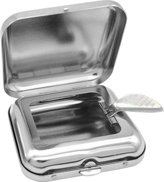 Frcolor Tragbarer Mini-Taschenaschenbecher Aus Metall Mit Deckel Zigarettenkippenbehälter Aus Edelstahl Aschenbecher Auto-Aschenbecher Mini-Aschenbecher