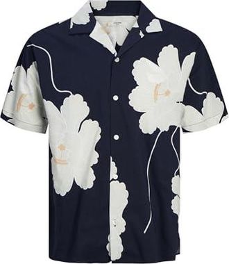 Jack & Jones Jprblapalma Resort T-Shirt S/S Sn Chemise, Night Sky/Fit : Coupe détendue, XS Homme