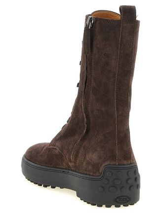 Tod's Suede Lace-Up Boot - Brown
