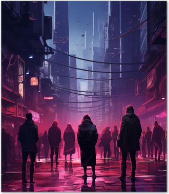 Wallario Herdabdeckplatte/Spritzschutz aus Glas, 52 x 60 cm, 1-teilig, für Ceran- und Induktionsherde, Motiv: Aufstand in der Stadt