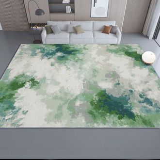 Generic Vert Tapis pour Salon 140 x 200 cm, Lavables avec Dos Antid&eacute;rapant, Tapis &agrave; Poils Courts Imprim&eacute; Antique &Eacute;l&eacute;gant Vintage pour Cuisine Salle &agrave; Manger B