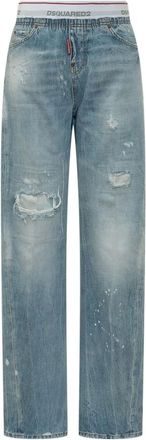 Dsquared2 Femme, Jeans, Bleu, Taille: 36 FR Loose Twst Jeans