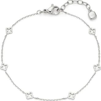 Leonardo Leonardo Jewels Jewels 023941 Ciao Janna Bracelet fin en acier inoxydable avec pendentif en forme de trèfle Argenté Longueur 17,5-19,5 cm, Eine Grösse