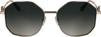Karl Lagerfeld Womens Sunglasses KL358S - Rose Gold with Gradient Grey Brown Lens