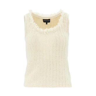 Emporio Armani Baumwollmischung Tanktop - - Knitwear - Damen - Beige - L