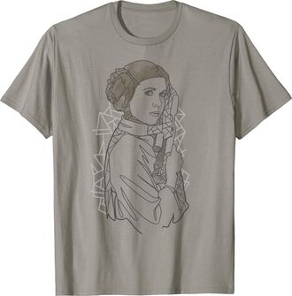 Star Wars Princess Leia Geometric Line Drawing T-Shirt T-Shirt