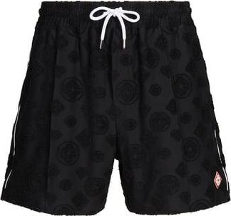 Casablanca Short jacquard monogramm&eacute; en coton m&eacute;lang&eacute;