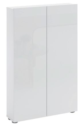 Xora Schuhschrank, Wei&szlig; Hochglanz, Holzwerkstoff, 5 F&auml;cher, 74x115x19 cm, Typenauswahl, Beim&ouml;bel erh&auml;ltlich, Garderobe, Schuhaufbewahrung, Schuhschr&auml;nke