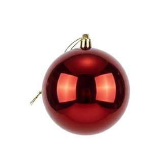 Shatchi 25 cm gro&szlig;e, dunkelrote Weihnachtskugel, PVC, bruchsicher, gl&auml;nzende Oberfl&auml;che, Festliche Weihnachtsbaum-H&auml;ngedekoration, rundes Ornament f&uuml;r Urlaub,