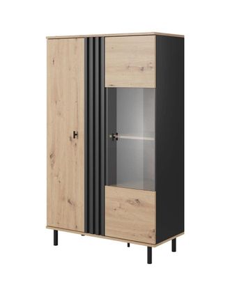 Generic Moderne MADIS Vitrine für das Wohnzimmer/Artisan Eiche + Schwarz Anthrazit