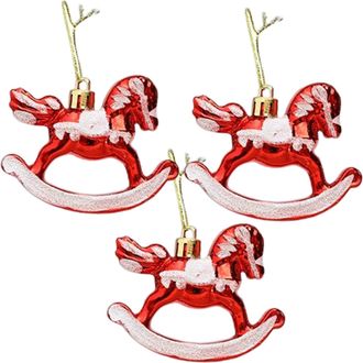 Generic Schaukelpferd-Weihnachtsschmuck - Vintage-Weihnachtsdekoration, Schaukelpferd aus Kunstharz | Festliche Weihnachtsbaum-H&auml;ngedekoration, Sammler-Retro-