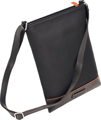Davidoff Home Run Herren Messenger Bag Schwarz - moderne Schultertasche aus veganem Material - hochwertige Herren Tasche mit Reißverschluss