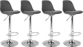 IDMarket Idmarket - Lot de 4 tabourets de bar karl design gris