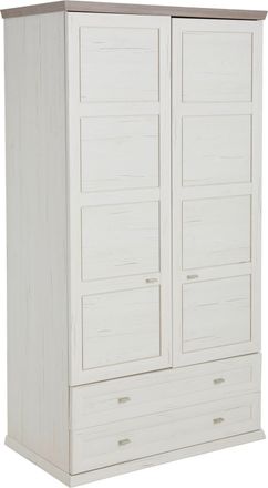 Homin Garderobenschrank, Grau, Wei&szlig;, Holzwerkstoff, 1 F&auml;cher, 2 Schublade(n) Schubladen, 104x196.8x60.5 cm, Beim&ouml;bel erh&auml;ltlich, Typenauswahl, Garderobe, Ga