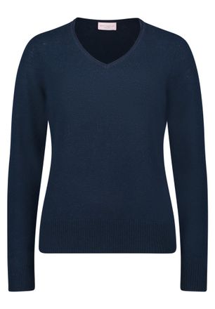 Betty Barclay Damen Kaschmir-Pullover mit V-Ausschnitt 48, dunkelblau